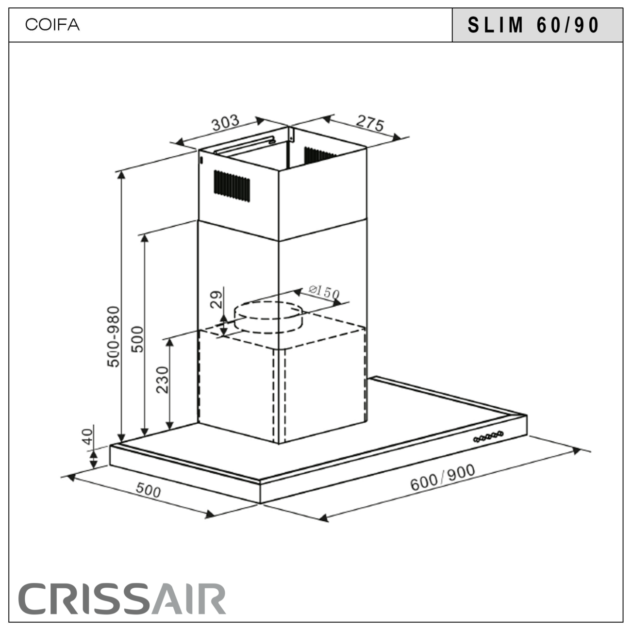 Coifa Slim 90 - Crissair